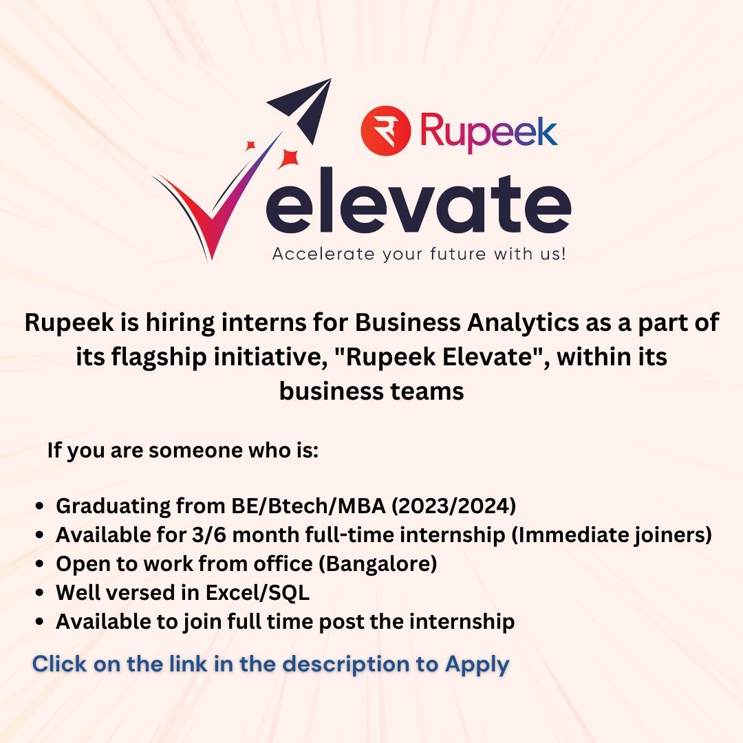 Rupeek Off Campus Drive 2023 for Business Analyst- Intern