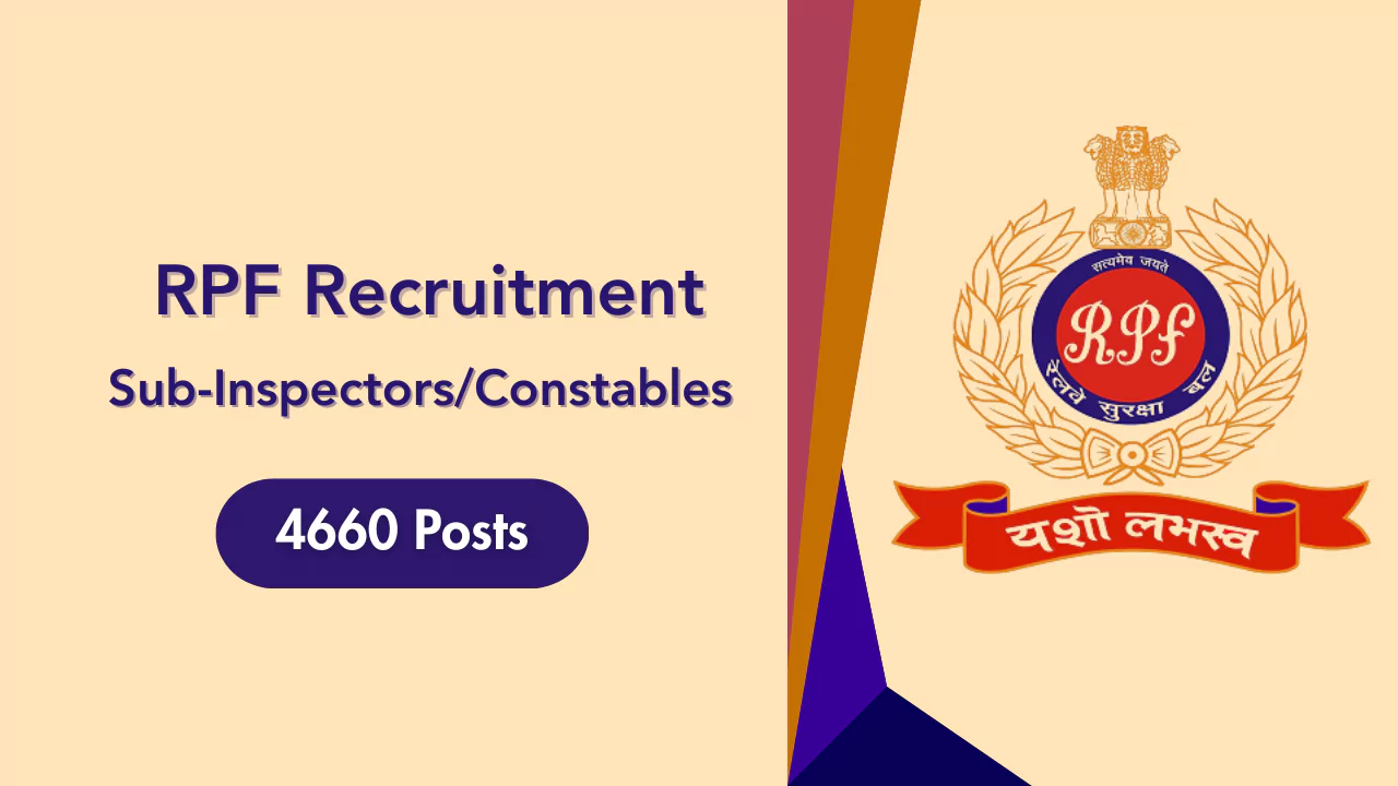 RPF Recruitment 2024: 4660 Sub-Inspectors/Constables