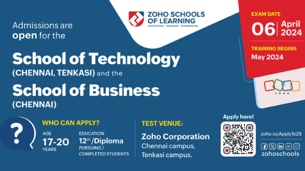 ZOHO Schools Entrance Exam 2024: Apply Now!