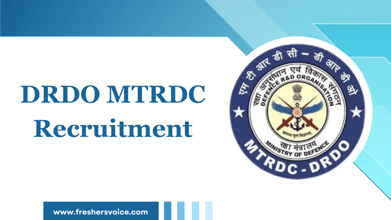 DRDO MTRDC Recruitment 2025 for Junior Research Fellow