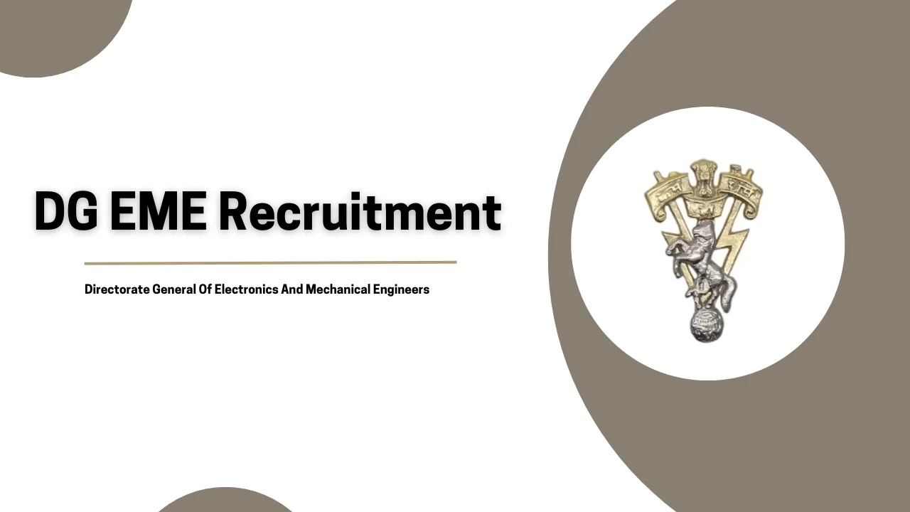 DG EME Recruitment 2025 - 625 Vacancies for Group "C" Posts