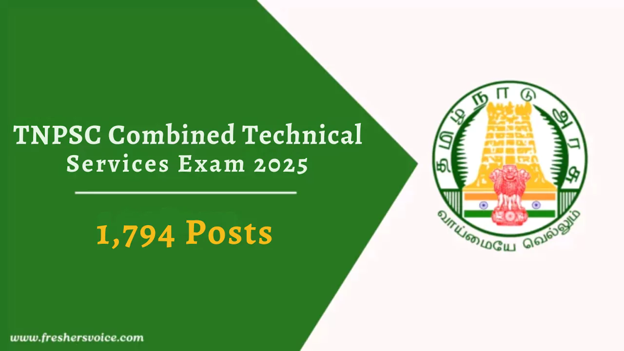 TNPSC Combined Technical Services Exam 2025: 1794 Posts